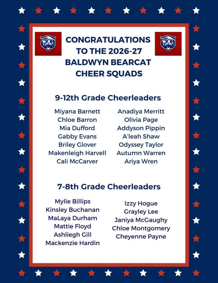 BHS and BMS cheer squads announce new members for 2026-27 school year ...